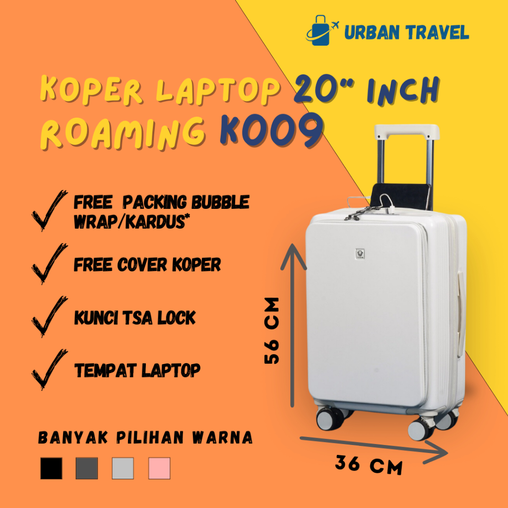Jual Koper Laptop Roaming K009 20" Inch Kabin Bagasi Pesawat Double ...