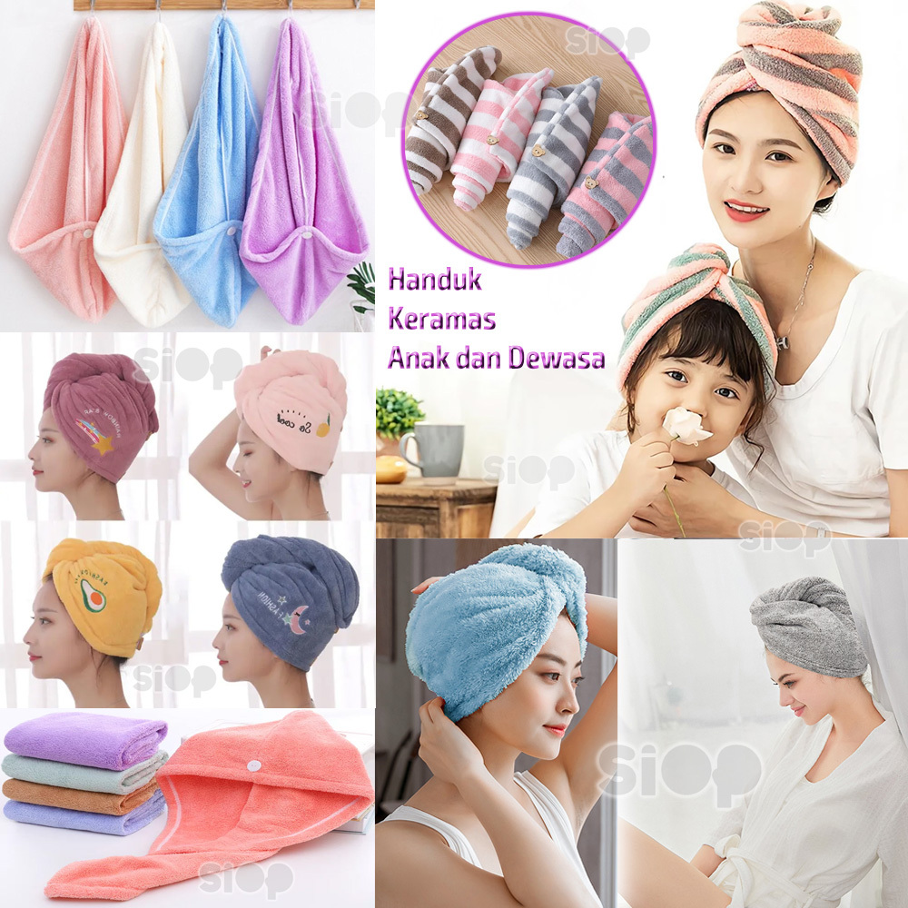 Jual Handuk Rambut Keramas - Handuk Kepala Pengering Anak Dewasa ...
