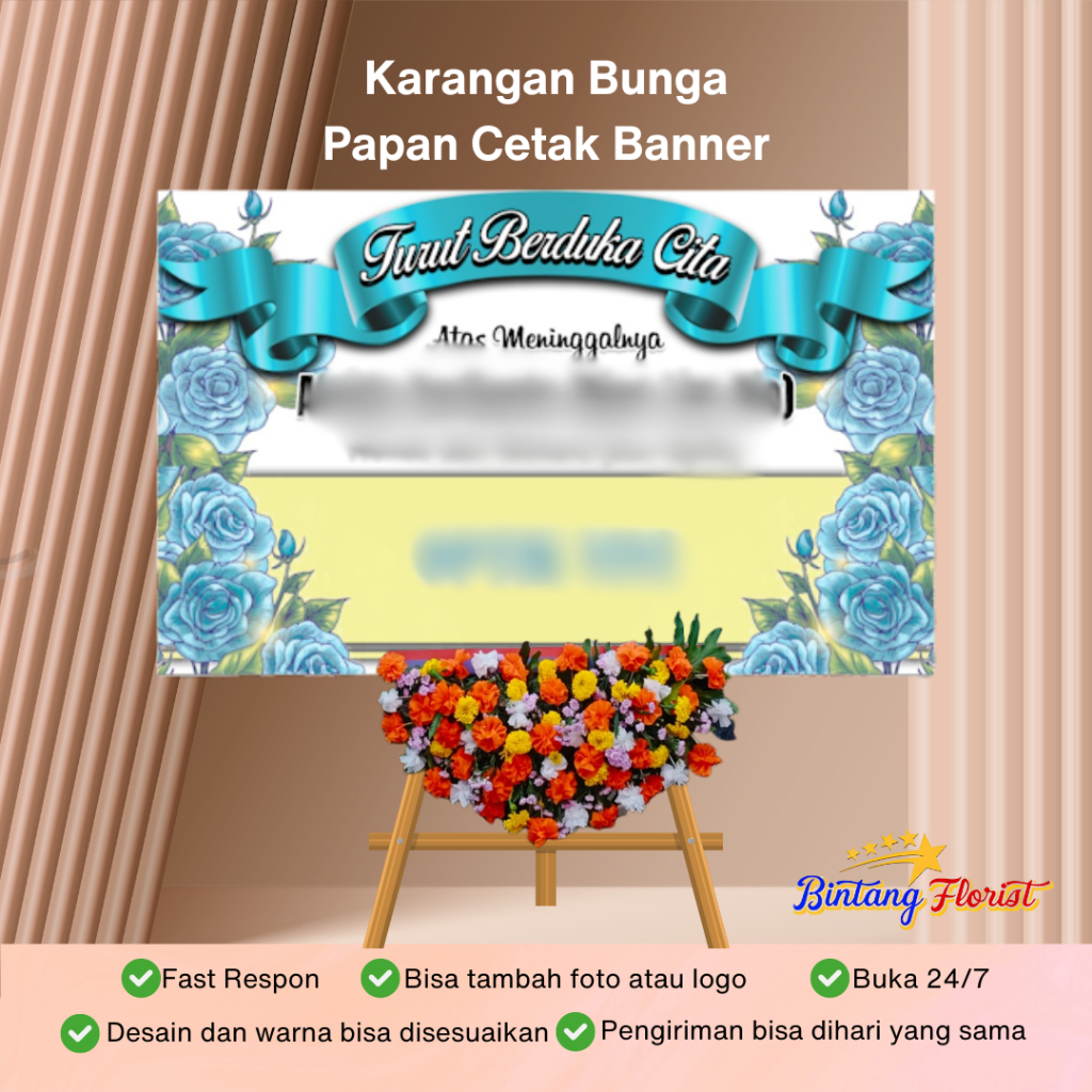 Jual Bintang Florist Karangan Bunga Papan Besar Cetak Banner 1 Titik ...