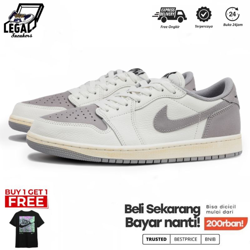 Jual Sepatu Original Air Jordan 1 Low Retro OG Atmosphere Grey ...