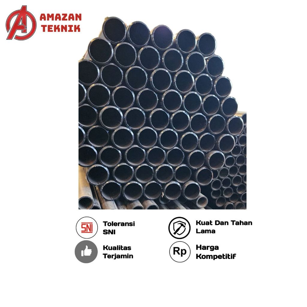 Jual Pipa Besi Hitam SCH40 2" x 6 meter Spindo | Shopee Indonesia
