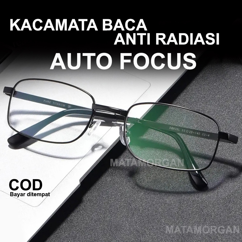 Jual Kacamata Baca Lensa Auto Focus Anti Radiasi Frame Kotak Stainless ...