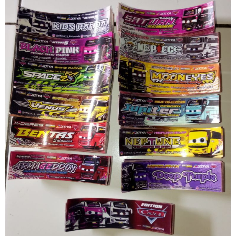 Jual Stiker terbaru artis bus basuri edisi CARS kumplit isi 13 stiker ...
