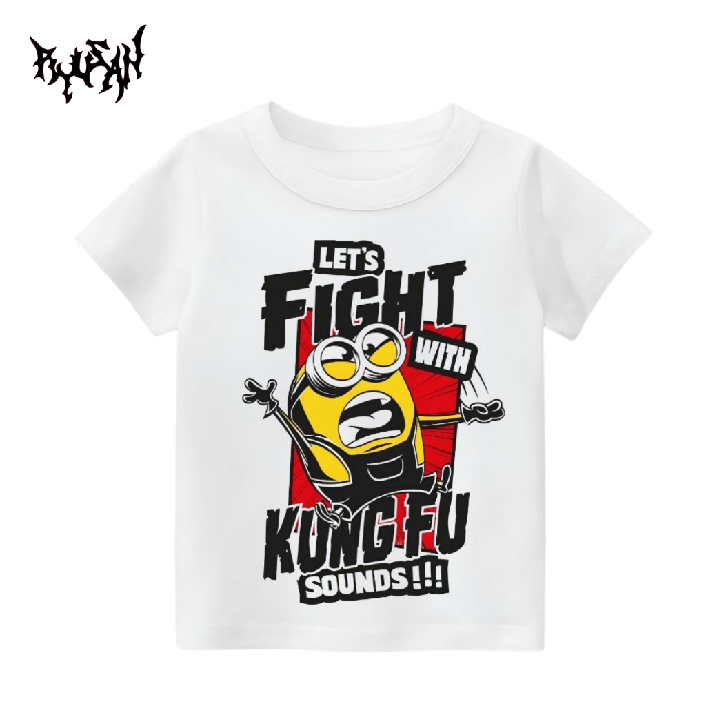 Jual Ryusan Baju Kaos Anak Custom Nama Combed 30s Gambar MINION KUNFU Untuk Anak dan Hadiah Anak ...