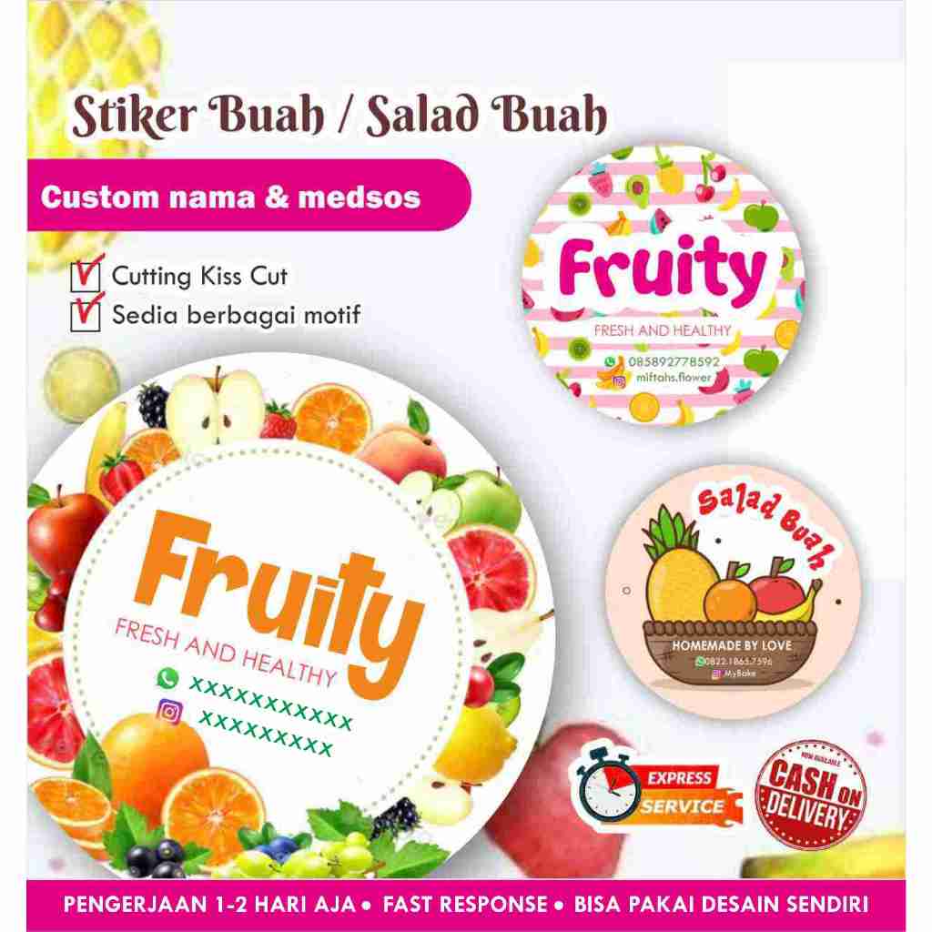 Jual [170 pcs] Stiker Salad Buah Cromo bulat / Label kemasan makanan ...