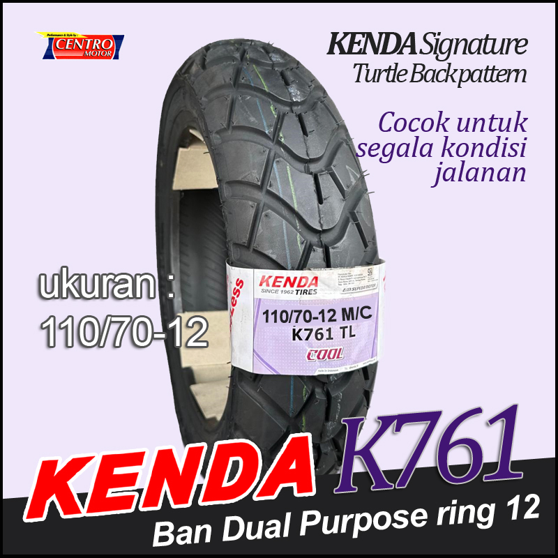 Jual KENDA K761 110/70-12 TUBELESS,BAN SCOOTER DUAL PURPOSE UNTUK VESPA DAN MOTOR CUSTOM ...