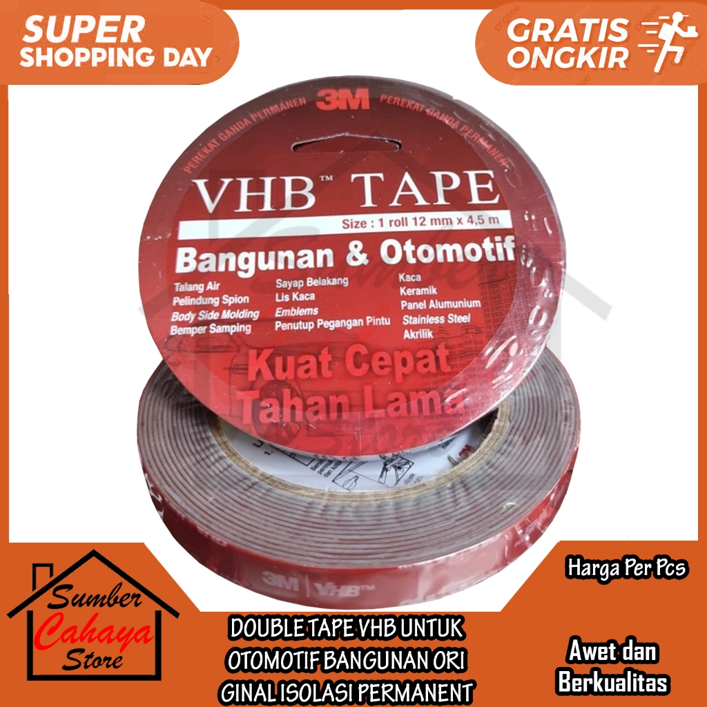 Jual DOUBLE TAPE VHB FOAM OTOMOTIF BANGUNAN ORIGINAL SOLASIBAN ISOLASI ...
