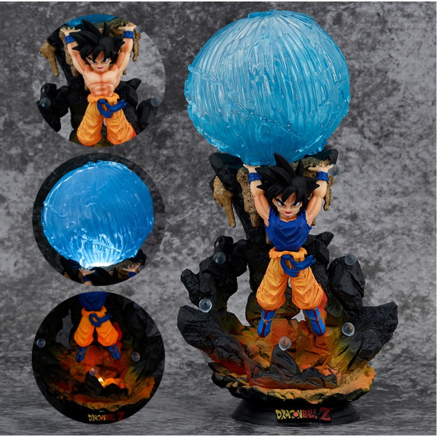 Jual Action Figure Dragon Ball Goku Genki Dama Spirit Bomb 2 Bodies LED ...