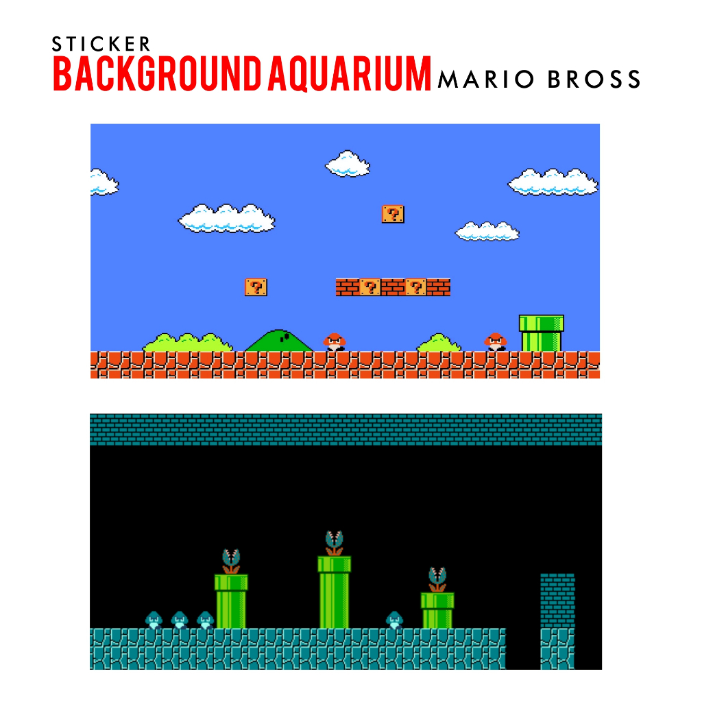 Jual stiker Sticker Background Aquarium model mario bros gradasi biru ...