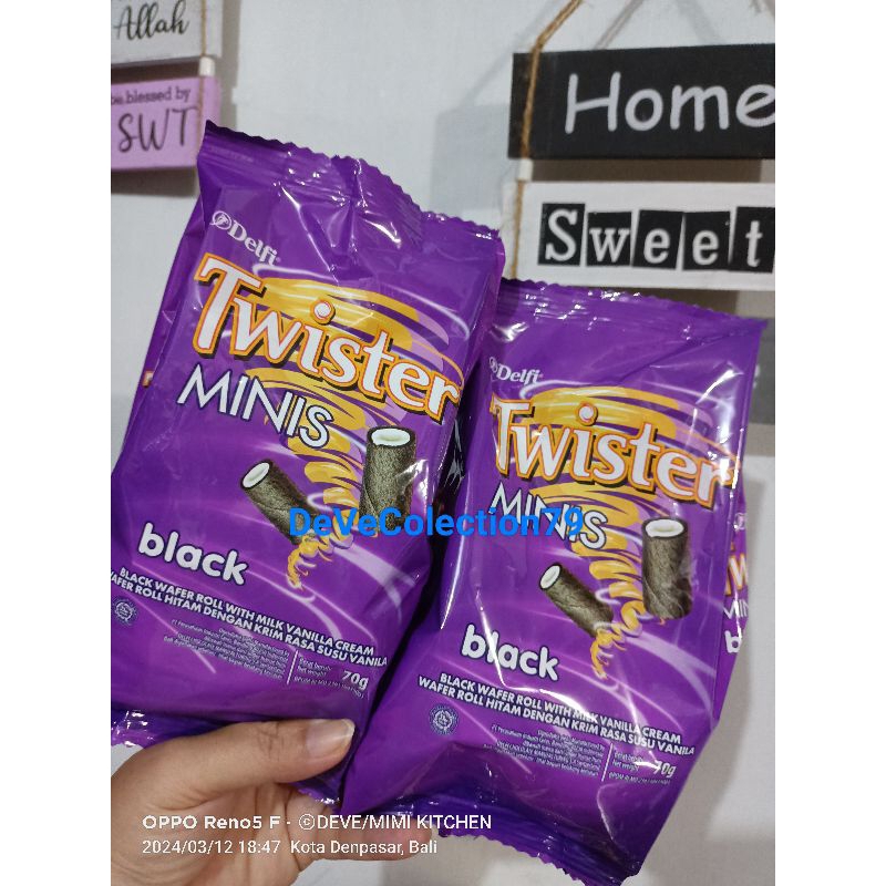 Jual Delfi Twister mini wafer roll black vanilla 70gr | Shopee Indonesia