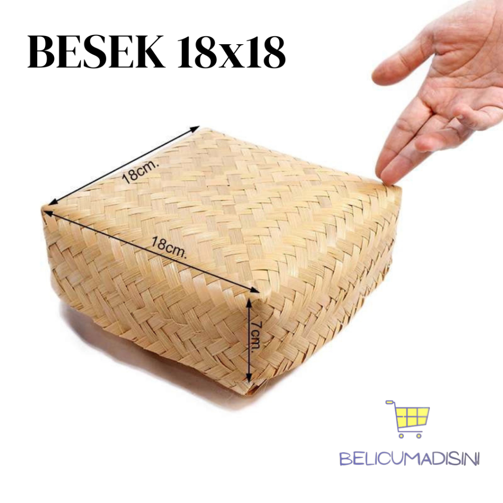 Jual BESEK BAMBU 18x18 CM / BESEK NASI KURBAN MAKANAN SET PACKAGING ...