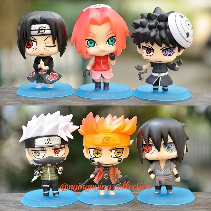 Jual Naruto Sasuke Kakashi Itachi Obito Figure Set 6 Chibi | Shopee ...