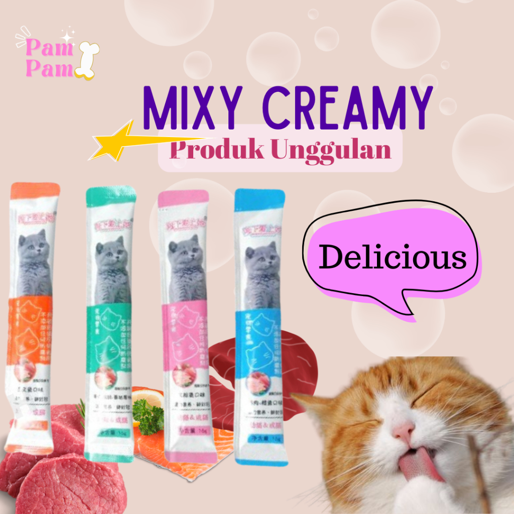 Jual Snack Cemilan Kucing Mixi Creamy Treats Liquid Cat Wet Food ...