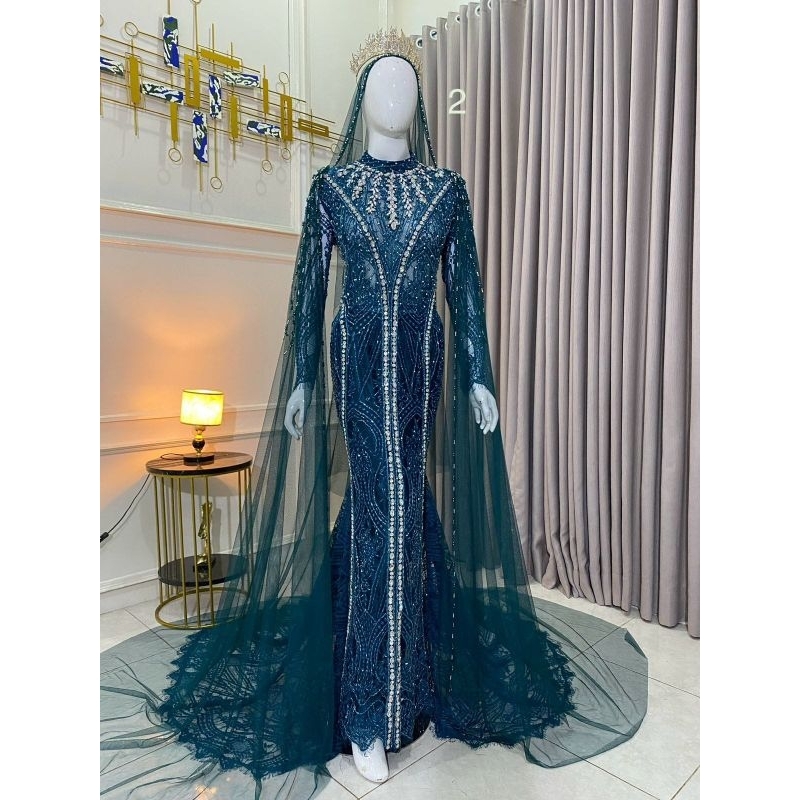 Jual GAUN PENGANTIN MODERN SLIM DRESS PAYET CHANTYLI//GAUN TERBARU ...