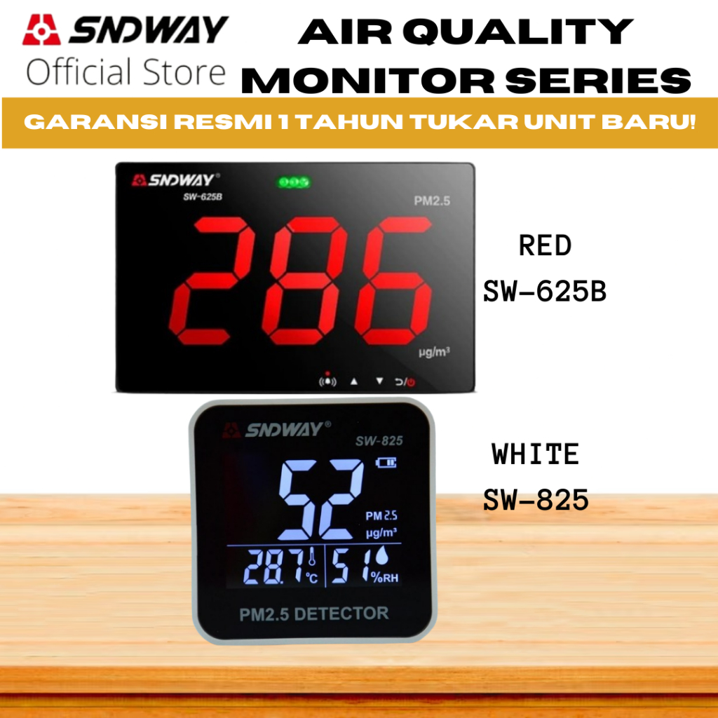 Jual SNDWAY Air Quality Monitoring PM2.5 Pemasangan Tembok atau Meja Temperature Humidity SW ...