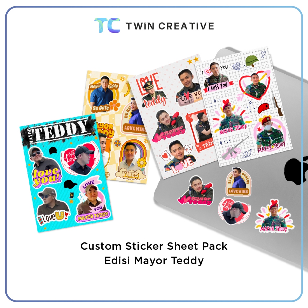 Jual Sticker Sheet Pack Foto Mayor Teddy / Stiker Deco Custom Foto Muka ...