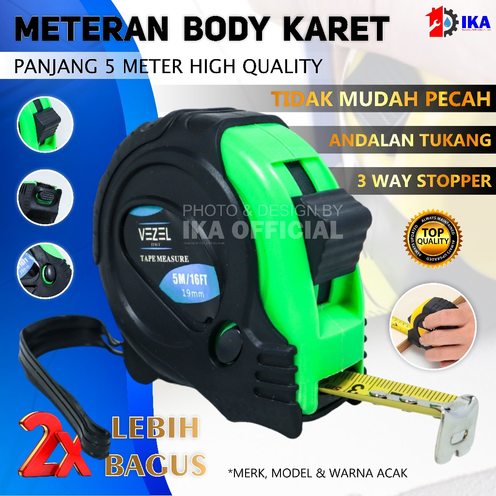 Jual Meteran Tukang / Measuring Tape / Meteran Karet 5 Meter Meteran 5 ...