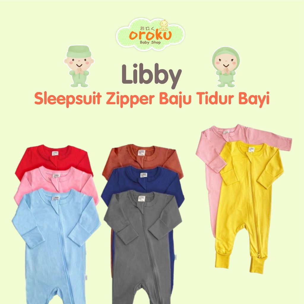Jual LIBBY SLEEPSUIT ZIPPER BAJU TIDUR BAYI / SLEEPSUIT BAYI / JUMPER ...