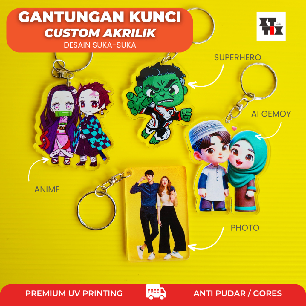 Jual Gantungan Kunci Custom Desain | Keychain Custom Acrylic HD UV ...