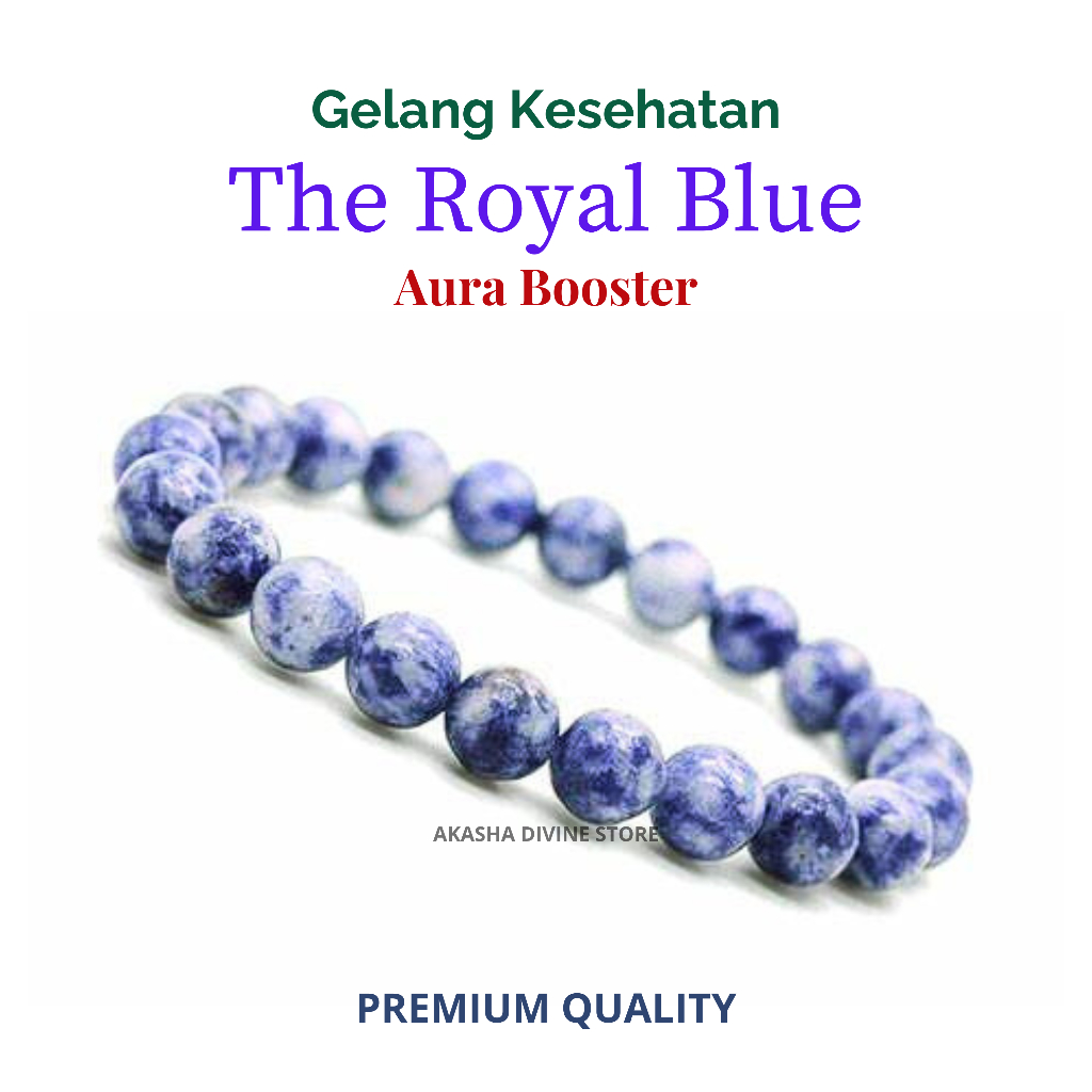 Jual The Blue Royalty | Gelang Aura | Soldalite Stone Bracelet | Batu ...