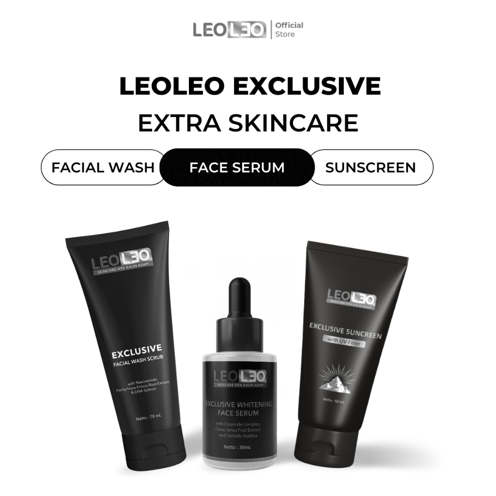 Jual LEOLEO Paket Super Extra Glowing Exclusive Facial Wash Scrub With ...