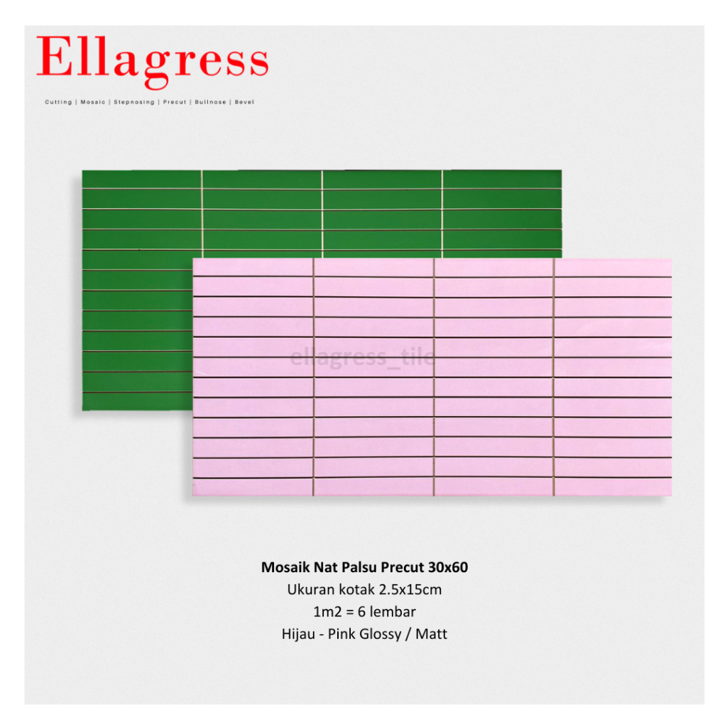 Jual Ellagress Mosaik Precut Nat Palsu Kotak Keramik 30x60 Lantai ...