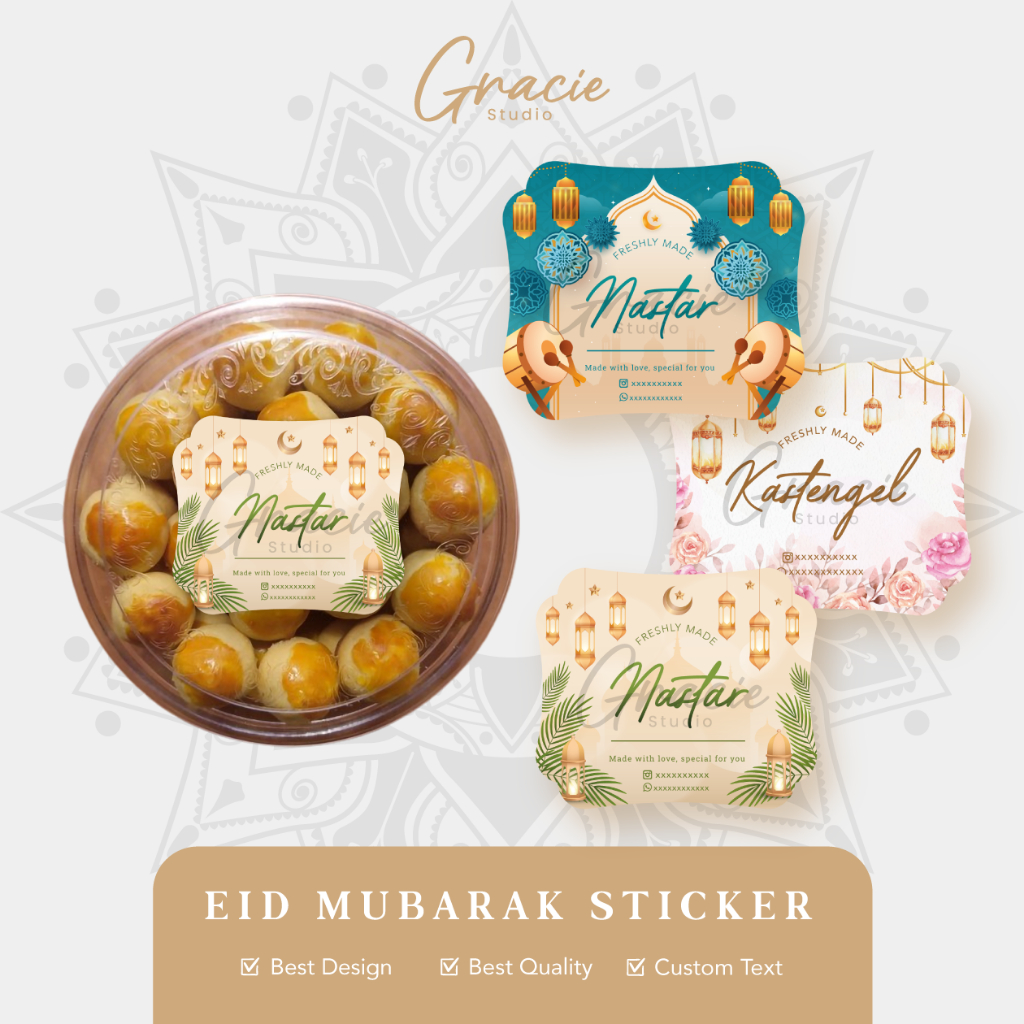 Jual Sticker Toples kue kering lebaran Label Hampers Lebaran varian kue ...