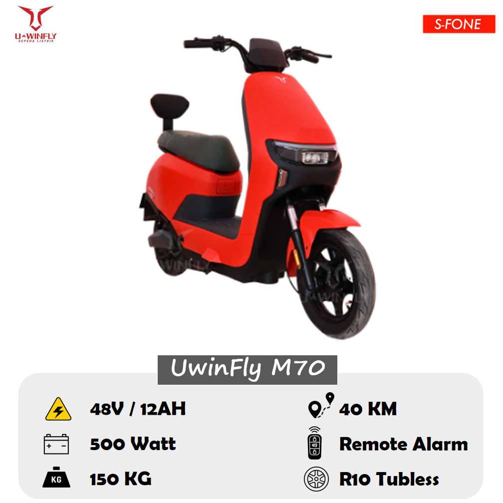 Jual Sepeda Listrik Uwinfly M70 - M70L(Lithium) Accu 48/12 Motor 500Watt | Shopee Indonesia