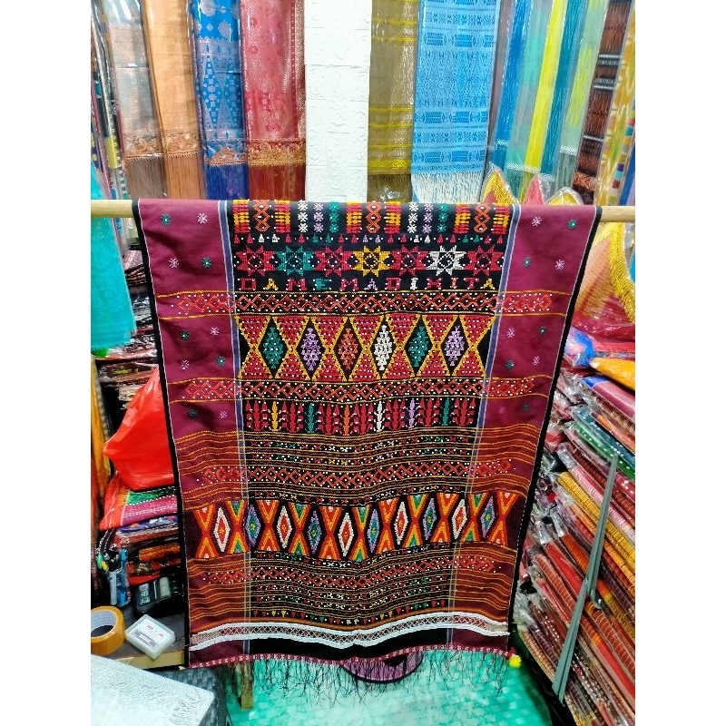 Jual Ulos Sadum Angkola Toba Motif Sipirok Dasar Hitam Sisi Maron ...