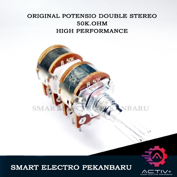 Jual ORIGINAL 50K-OHM POTENSIO DOUBLE STEREO 50K OHM B50K 12-KAKI DOBEL ...