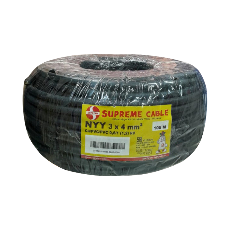 Jual Kabel Listrik Tufur NYY 3x4 ISI 3 / 4 MM Supreme Lidi Kawat ...