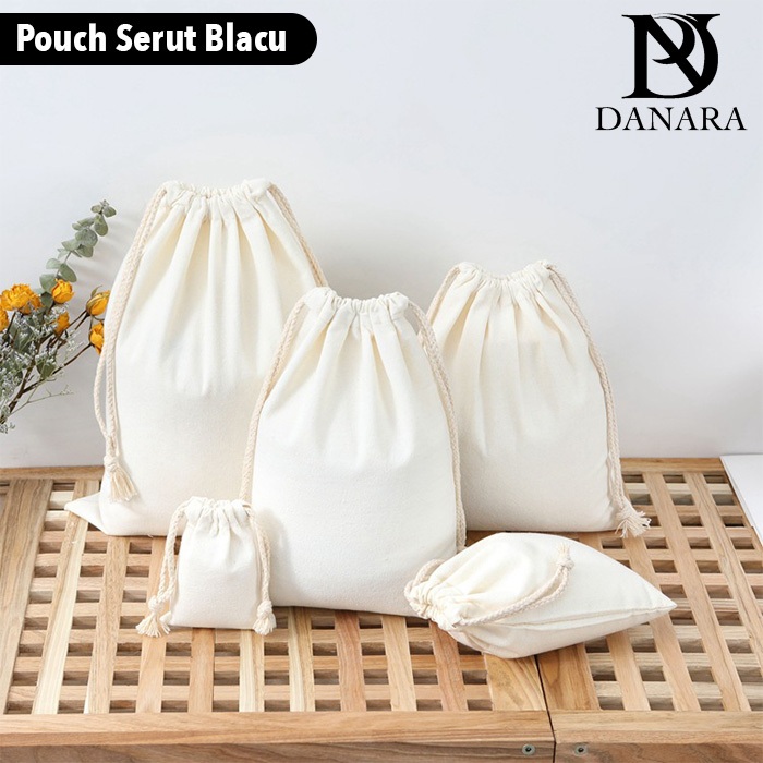 Jual DANARA Pouch Serut Blacu Putih Polos Premium Make Up Aesthetic ...