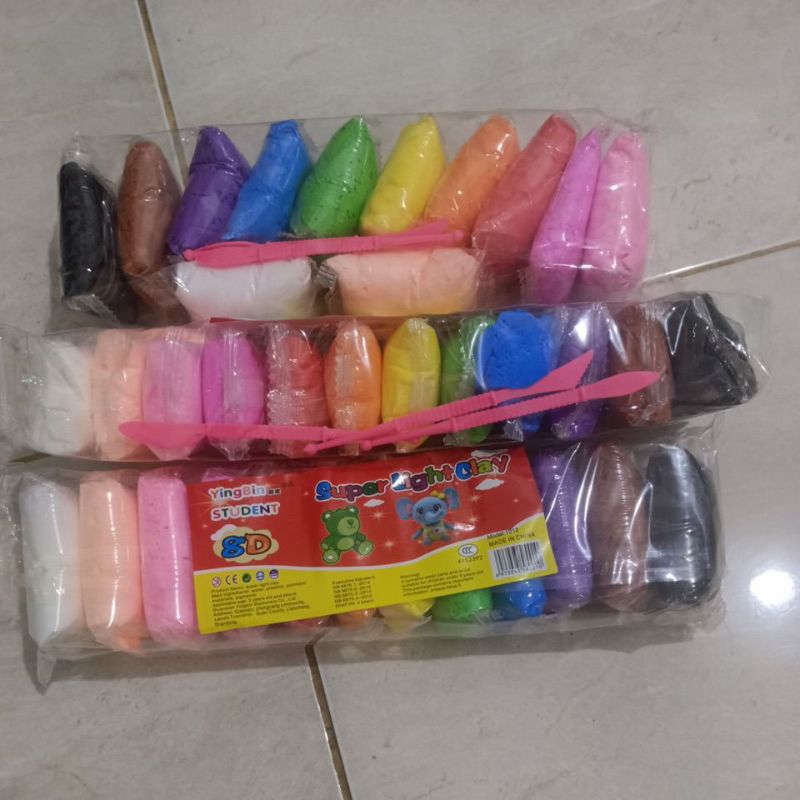 Jual clay mainan edukasi anak lilin anak 1 pack isi 12 warna polymer ...