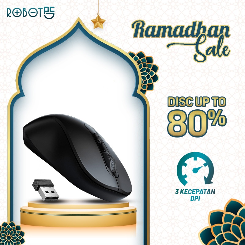 Jual [ FREE MOUSEPAD ] Mouse Wireless ROBOT M206 2.4GHz Optical 1600DPI ...