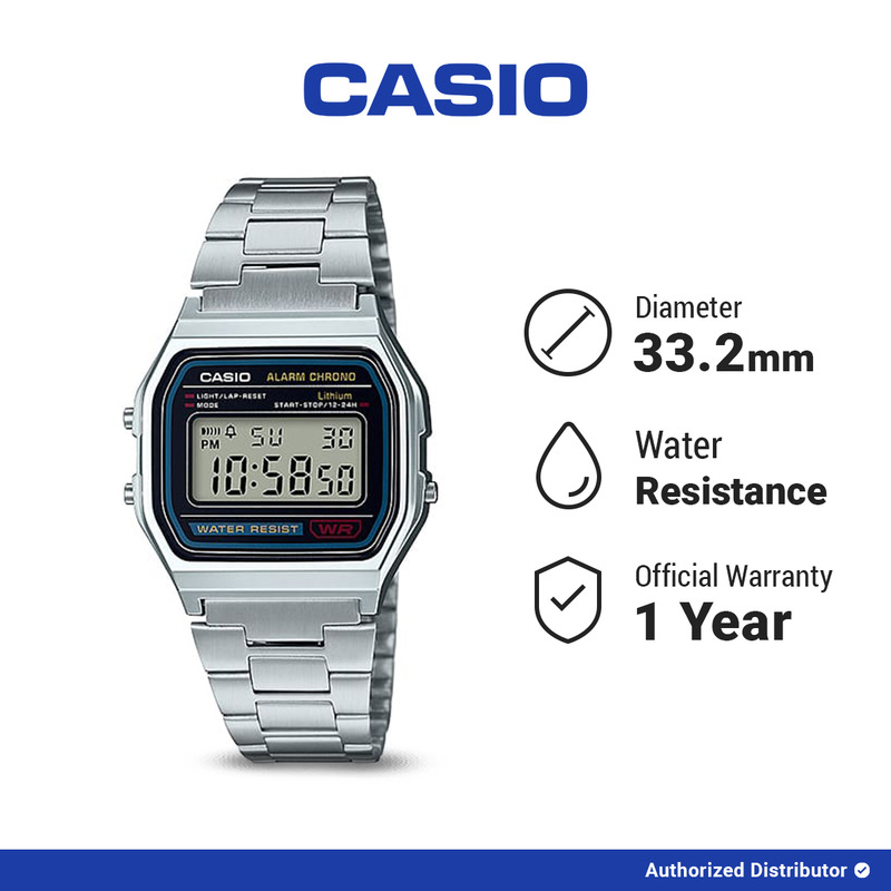 Jual [READY INSTANT] Casio Jam Tangan Pria General A158WA-1DF Original Digital silver | Shopee ...