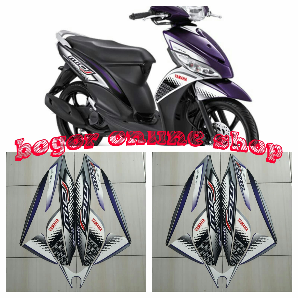 Jual striping stiker motor mio j sporty 2014 hitam ungu | Shopee Indonesia