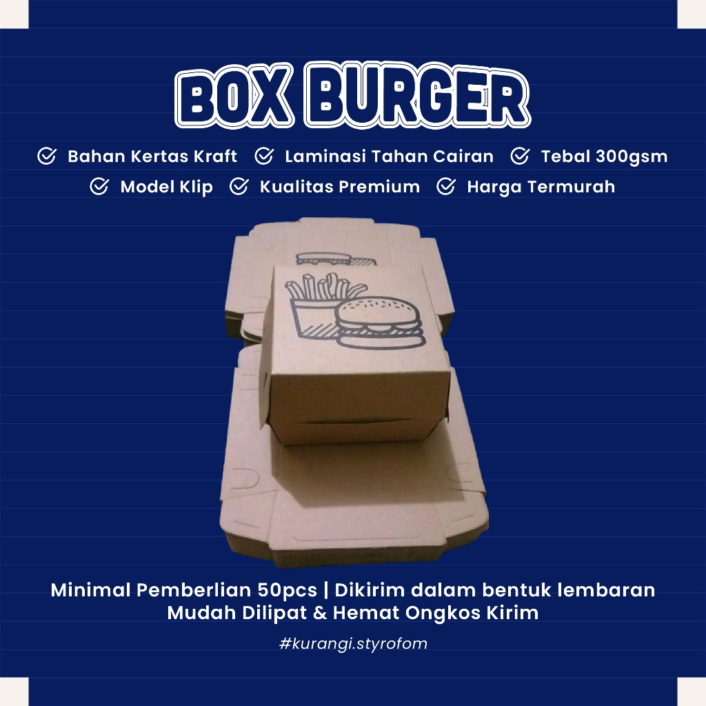 Jual Box makanan-kardus makanan kotak-Burger | Shopee Indonesia