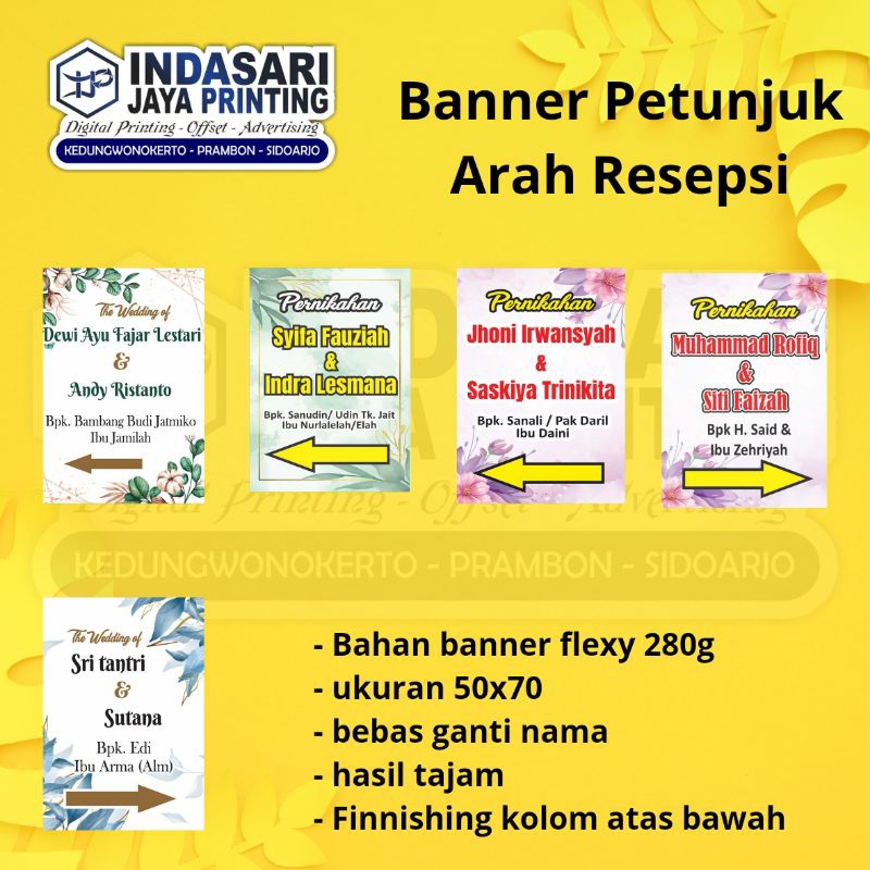 Jual Banner petunjuk arah resepsi pernikahan / hajadan khitan | Shopee Indonesia