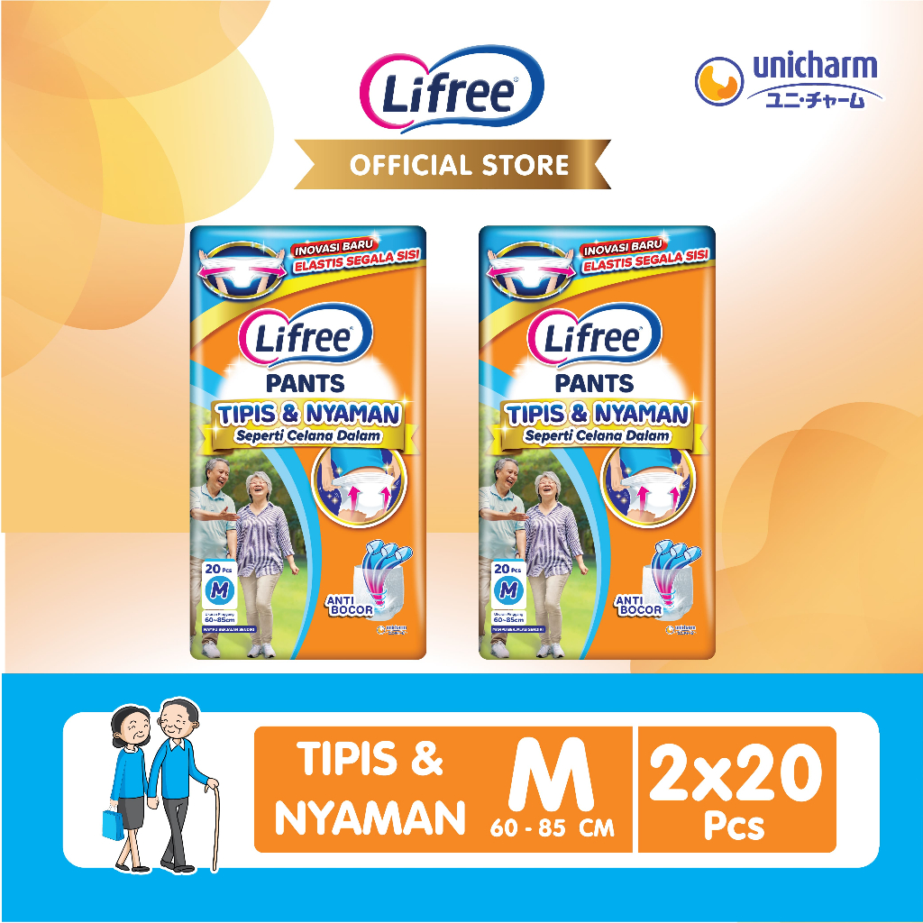 Jual Lifree Popok Dewasa Celana Tipis & Nyaman Bergerak - M 20 - 2 Packs | Shopee Indonesia