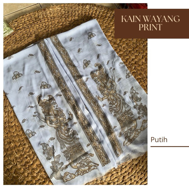 Jual kain bahan motif wayang | kain kebaya print wayang | Shopee Indonesia