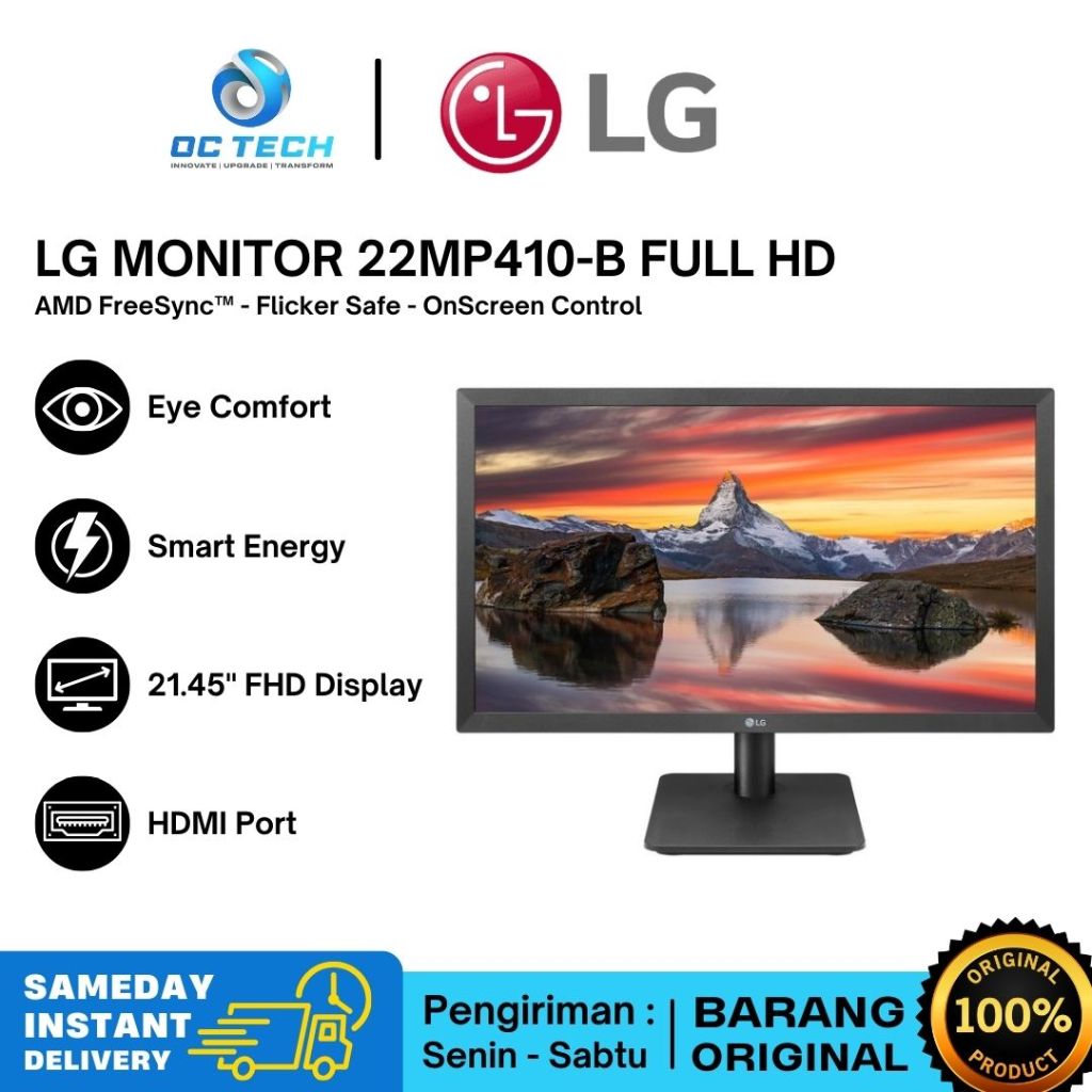 Jual Monitor LG 22MP410-B 21.45'' 22inch Full HD Display with AMD FreeSync Monitor PC Komputer ...