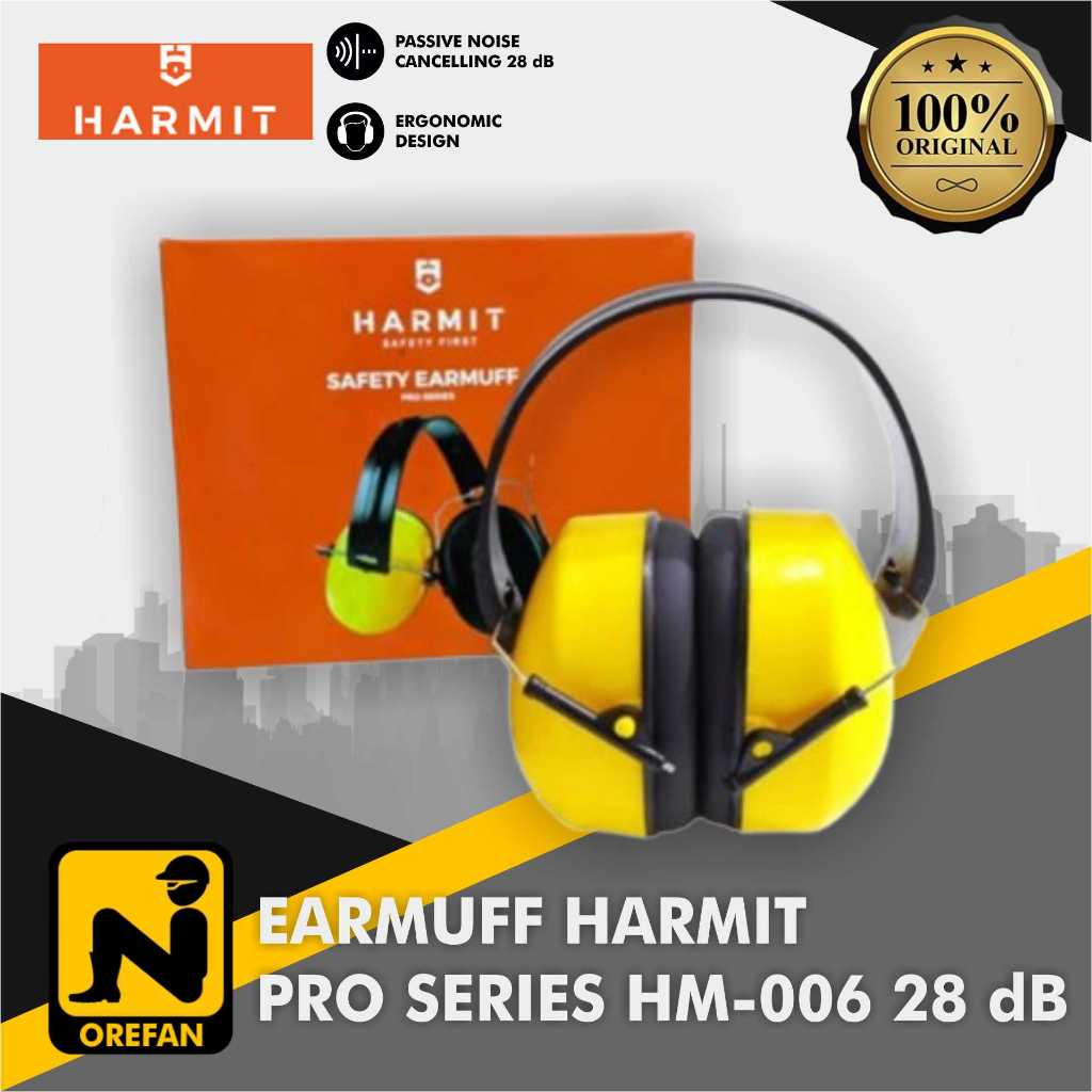 Jual PELINDUNG TELINGA INDUSTRI SAFETY EARMUFF PRO SERIES HARMIT HM-006 ...