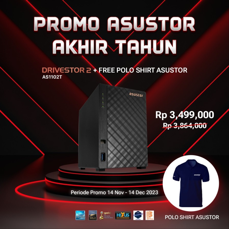 Jual Asustor AS1102TL 2-Bay Drivestor NAS Storage Cloud / NAS Asustor 2 ...