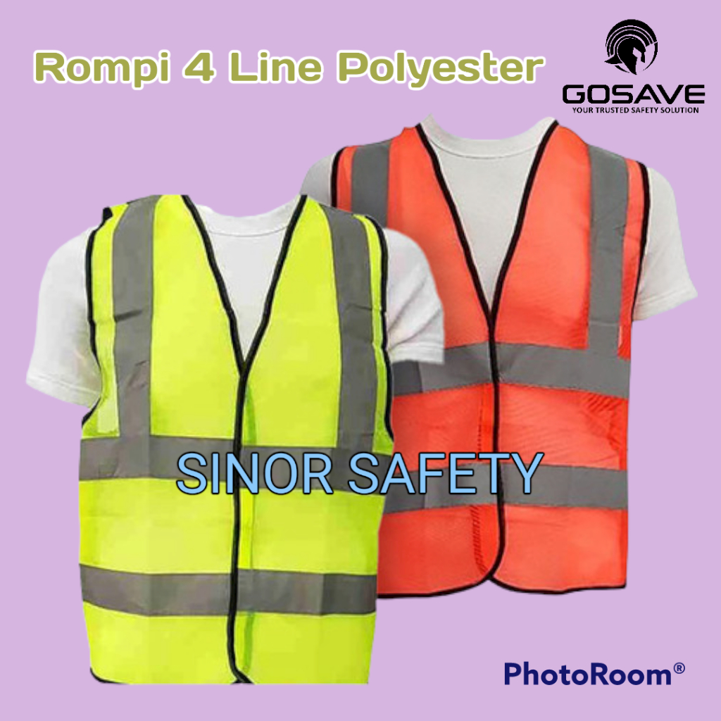 Jual Rompi Safety Polyester 4 Line Safety Vest Proyek POLISTER | Shopee ...