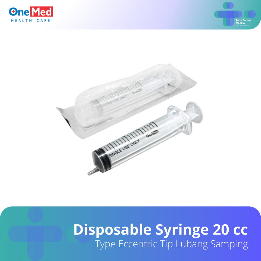 Jual OneMed/Cosmomed Spuit Disposable Syringe 20 cc Eccentric Tip ...