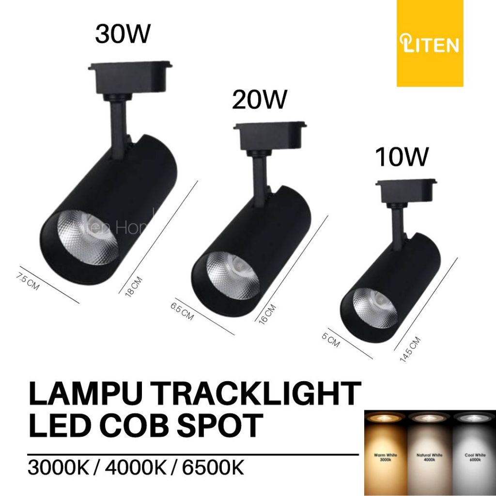 Jual LITEN Lampu LED Track Light Lampu Rel Tracklight Spotlight 20w 20 ...