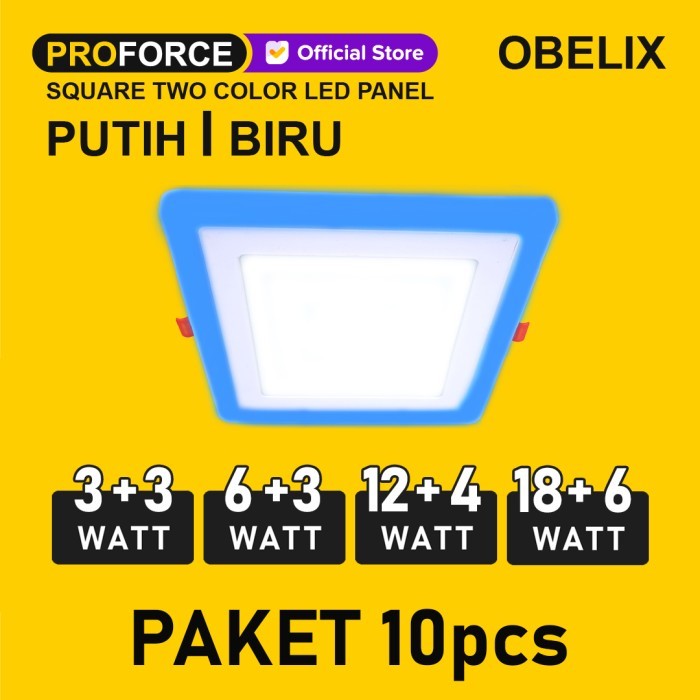 Jual Lampu Panel Downlight Led 2 Warna Kotak Proforce Obelix Two Tone ...