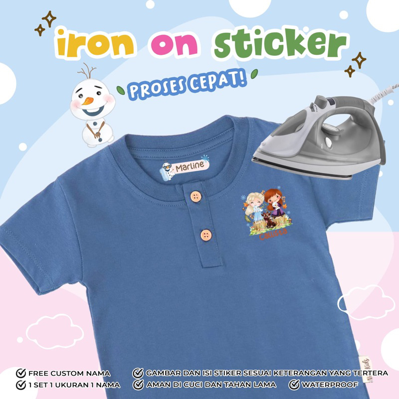 Jual [GIANTPALACE] 30 PCS STICKER BAJU ANAK CEWEK CUSTOM NAMA DESIGN ...