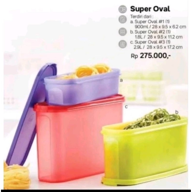 Jual Super Oval Tupperware isi 3 pcs | Shopee Indonesia