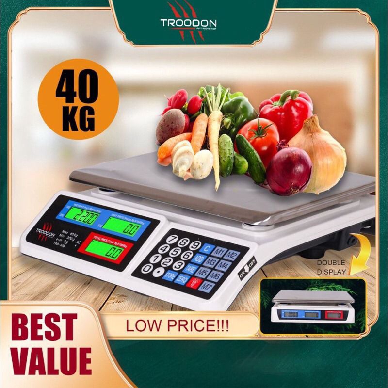 Jual Timbangan Buah Digital 40KG / Digital Computing Scale Double Display | Shopee Indonesia